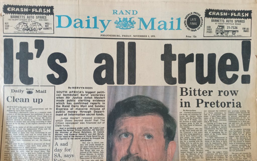 LEGENDARIESE ‘RAND DAILY MAIL’ EN ANDER ENGELSE KOERANTE SLUIT ONDER ...
