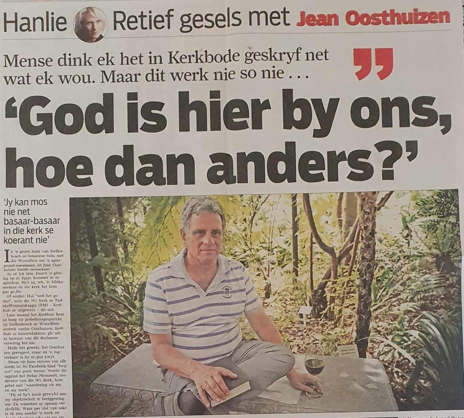 JEAN OOSTHUIZEN SE JOERNALISTIEKE PAD VIA PERSKOR, DIE SAUK EN KERKBODE TOT VRYDENKENDE VRYSKUT ...
