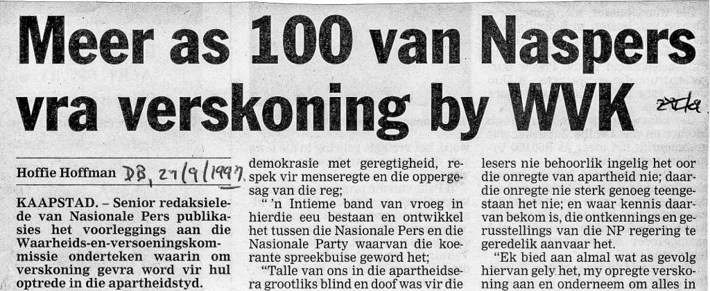 WIE IS DIE ‘VERLORE’ WVK-REBELLE VAN NASPERS? – Mediamense
